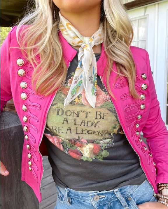 Jg Hot Pink Military Jacket Junk Gypsy Co