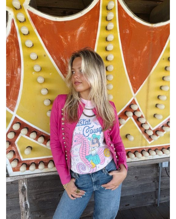 Jg Hot Pink Military Jacket Junk Gypsy Co